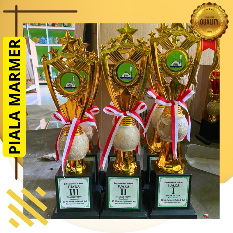 Jual [BALI] PIALA JUARA 123 SATUAN KOMBINASI MARMER Free Stiker Free ...