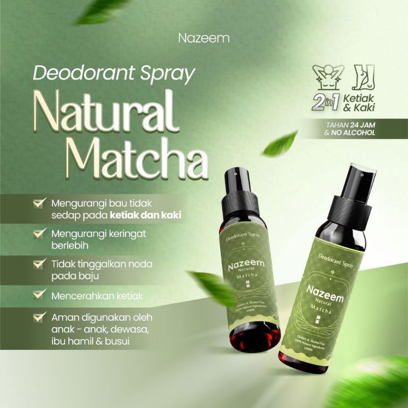 Jual Deodorant Spray Tawas Matcha (100ml) | Shopee Indonesia