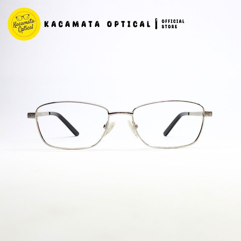 Jual KACAMATA OPTICAL - Frame KMO278 Kotak Silver Besi Plastik | Shopee ...
