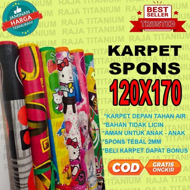Jual karpet spons plastik lantai tikar karakter 120x170 - karpet spon ...