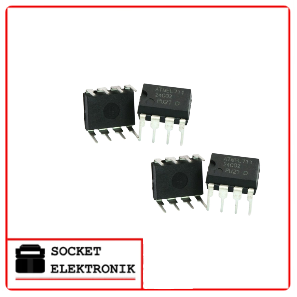 Jual IC 24C02 EEPROM 2KBit 256Byte 8 Kaki DIP | Shopee Indonesia