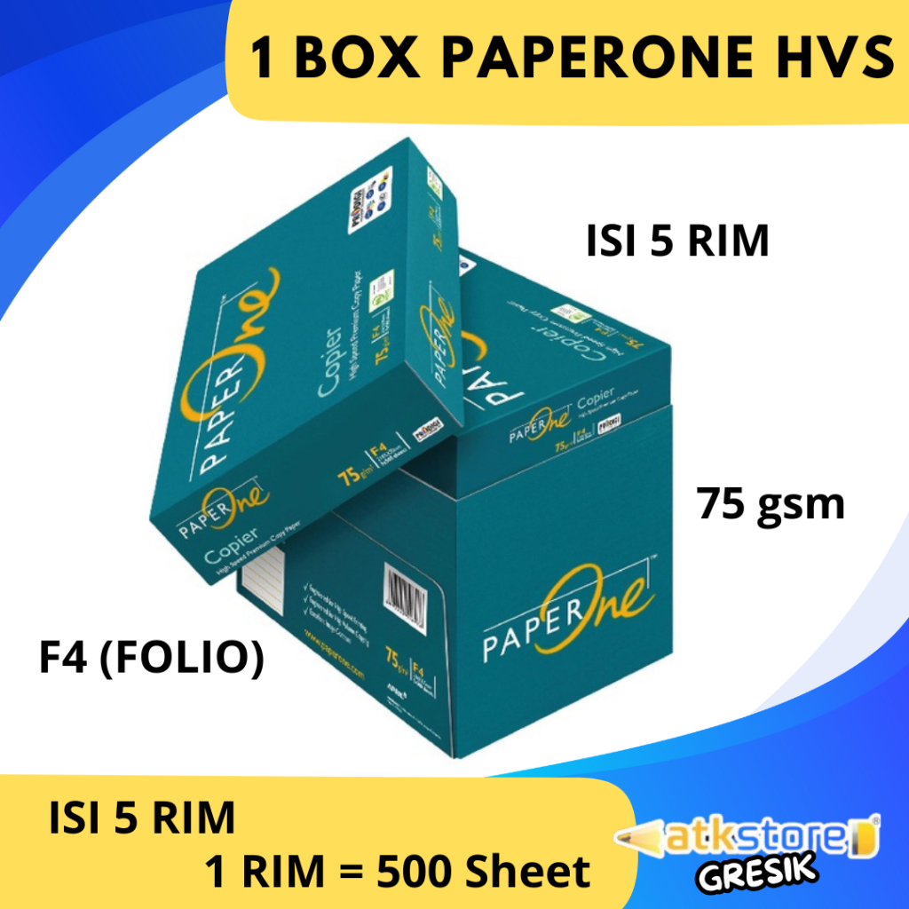 Jual Kertas HVS F4 FOLIO 75 GSM PAPERONE / Kertas Print Fotocopy Original 1 Box / HVS Murah ...