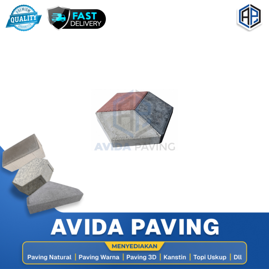 Jual Paving Block Modern 3 Dimensi 3D Termurah Mudah Pasang Tiga Warna ...
