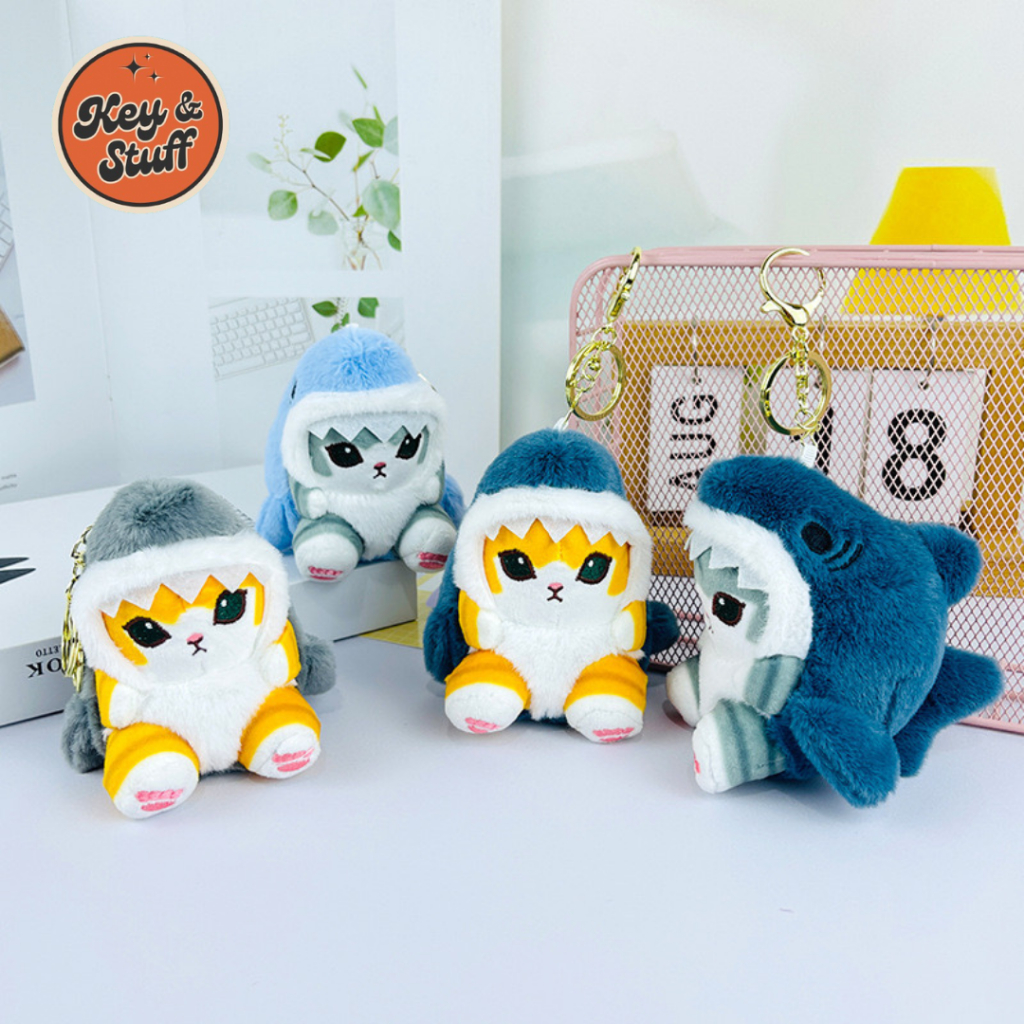 Jual Gantungan Kunci Boneka Kucing Hiu Cat Shark Mofusand Lucu Animal ...