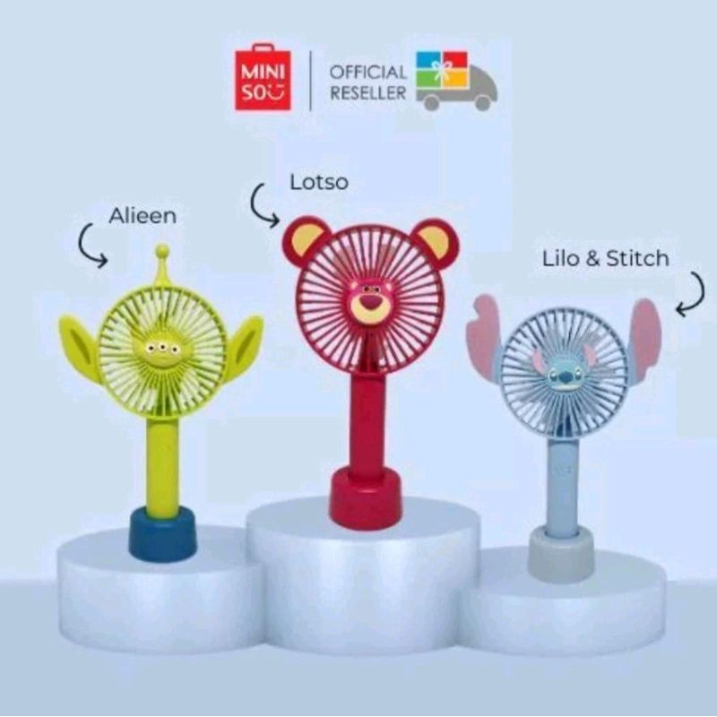 Jual MINISO x Toy Story Lotso / Stitch / Alien handy fan / kipas tangan ...