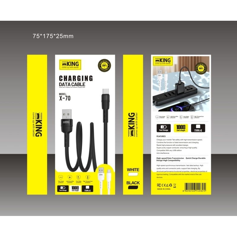 Jual Kabel Data Micro Kabel USB King Model X-70 Super Fast Charging ...