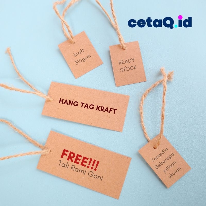 Jual Hangtag Kraft Polos | Hang Tag Craft Coklat Tebal 310gr Free Tali ...