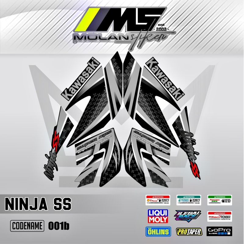 Jual Decal Sticker Striping Variasi Ninja Ss Shuriken Ninja Ss Motif ...