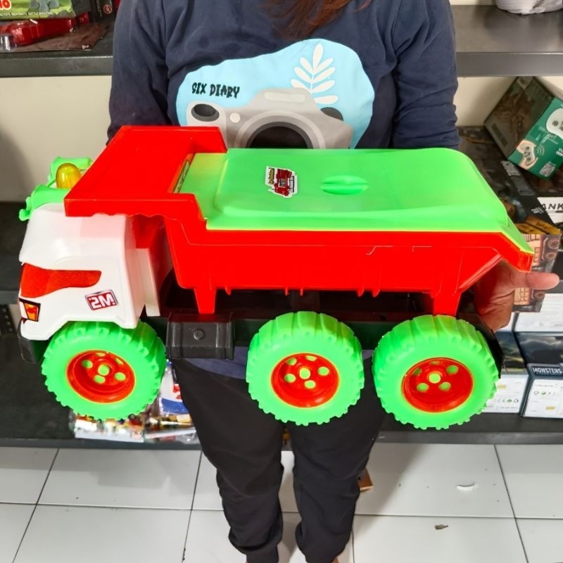 Jual Mainan Dump Truck Jumbo Tunggang Murah bisa di Duduki Dorong Tarik ...