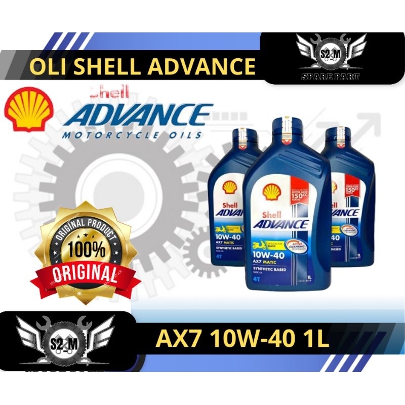 Jual OLI SHELL ADVANCE AX7 10W-40 1LITER OLI MOTOR MATIC | Shopee Indonesia
