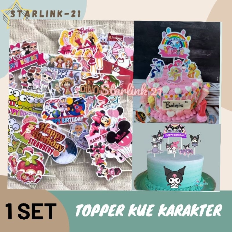 Jual TOPPER KUE KARAKTER | Topper Kue Ultah Anak | Topper Kertas Motif ...