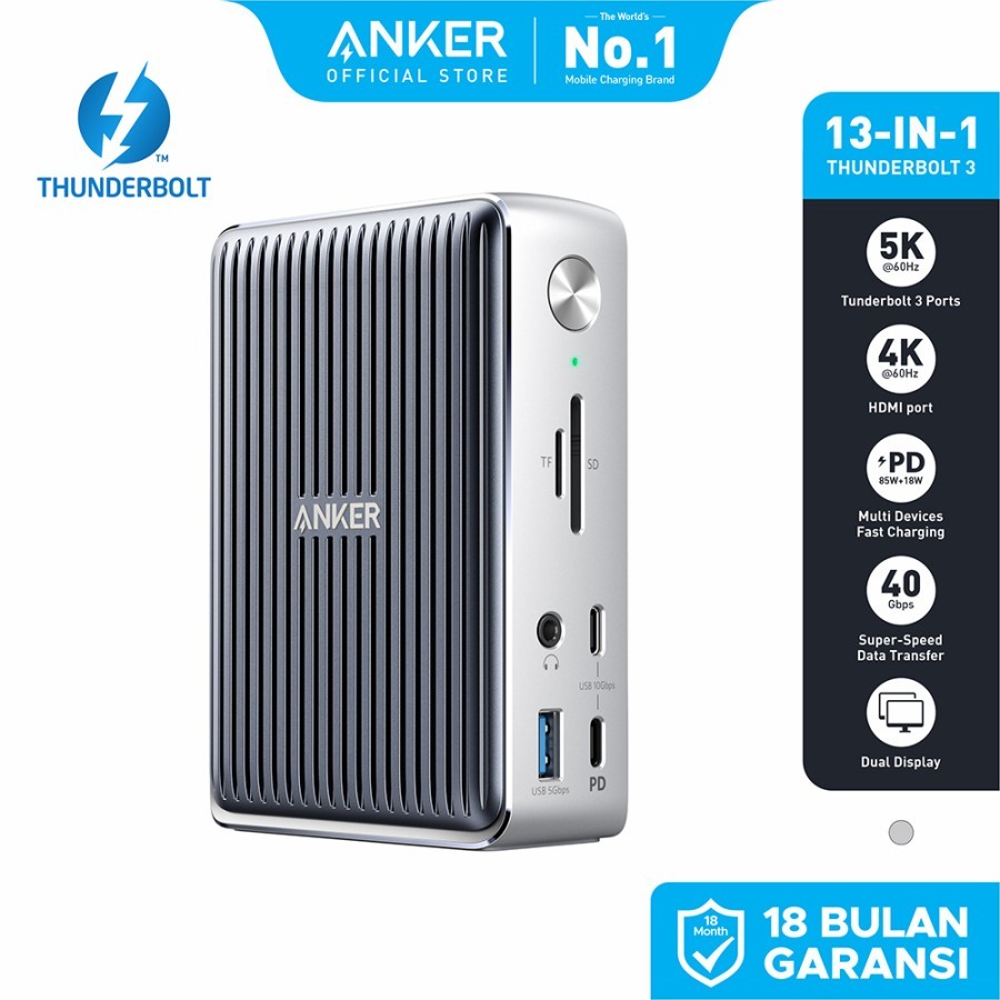 Jual Anker 577 Thunderbolt Docking Station 13-in-1 - A8396 | Shopee Indonesia