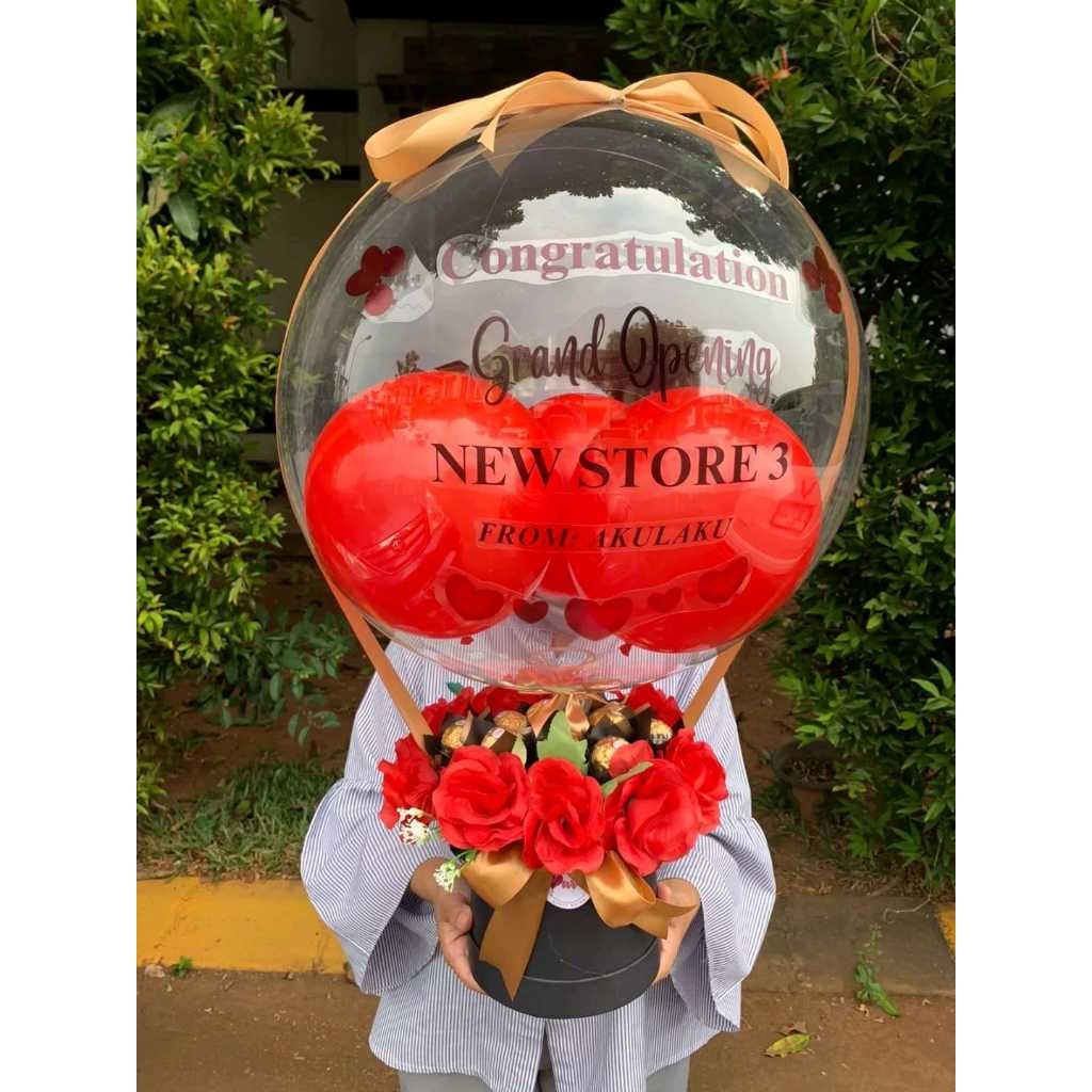 Jual Buket Balon LARGE + PITA + COKLAT FERRERO ROCHER / Bunga Balon ...