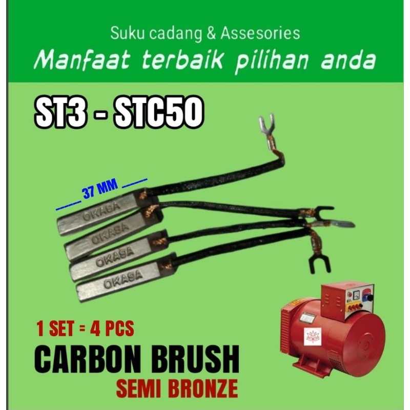 Jual ST3 Carbon brush Semi Bronze 37-MM Dinamo/Alternator (Set-4pcs) | Shopee Indonesia