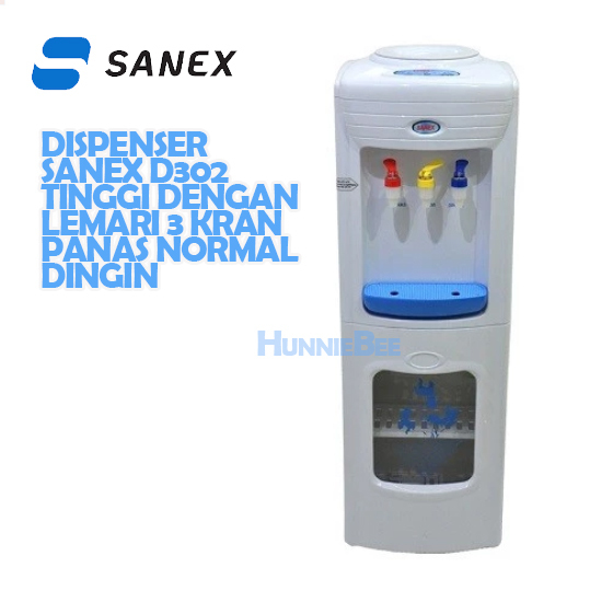 Jual DISPENSER SANEX D302 TINGGI DENGAN LEMARI 3 KRAN PANAS NORMAL DINGIN | Shopee Indonesia
