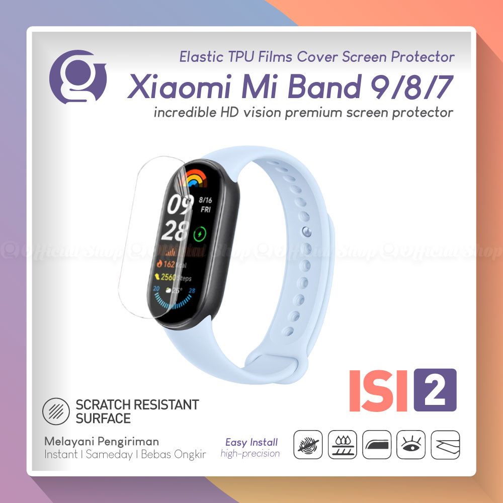 Jual Anti Gores TPU Hydrogel (isi 2 pcs) for Xiaomi Mi Band 9 / 8 / 7 Screen Guard Protector ...