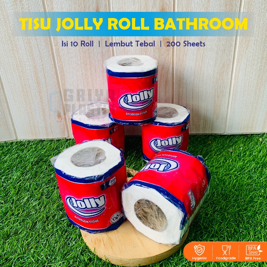 Jual [10 Roll] Tisu Toilet Jolly Roll 200's | Tisu Bathroom | Tisu Roll ...