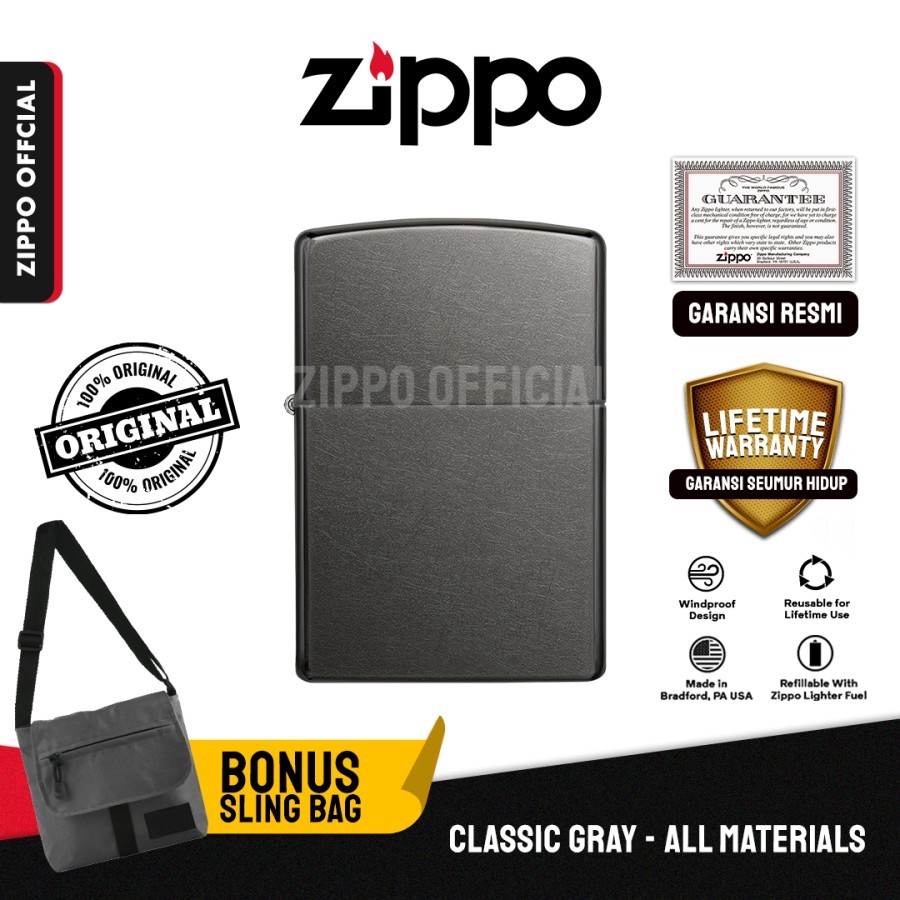 Jual Zippo Gray Dusk Matte 28378 | Garansi Lifetime | Original USA ...
