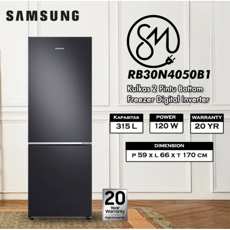 Jual Kulkas Samsung RB30N4050B1 Freezer Bawah 315 L Digital Inverter ...