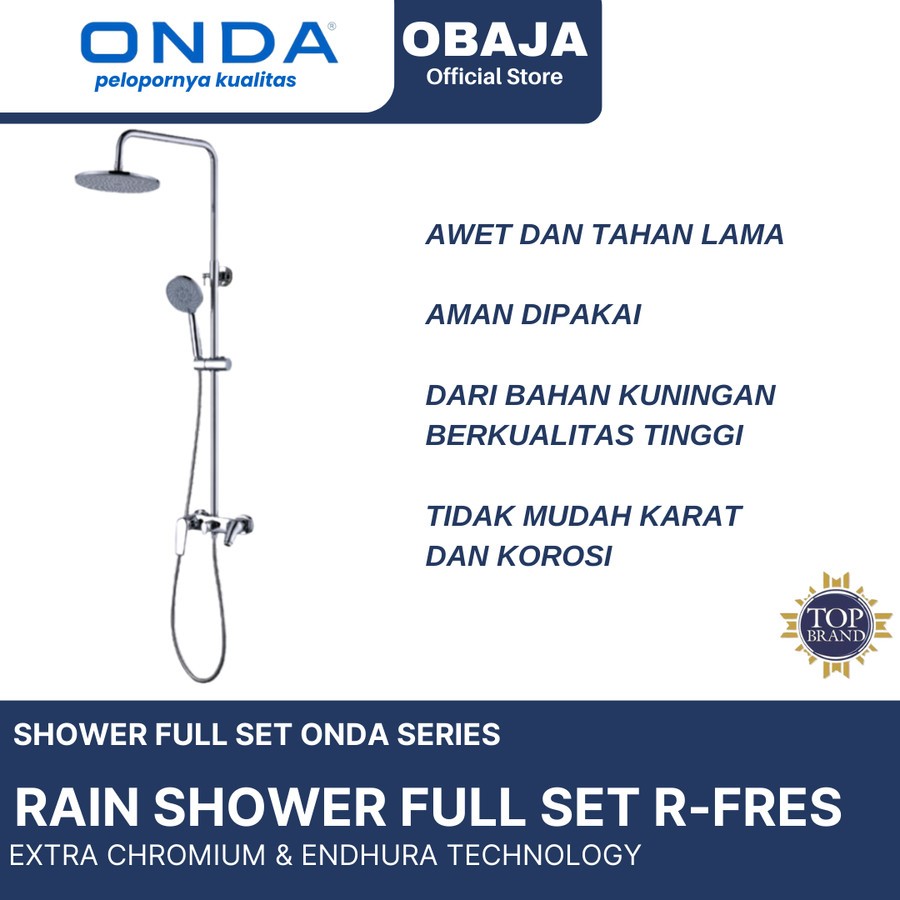 Jual Onda Rain Shower Full Set R Fres Onda / Satu Set Tiang Shower R ...
