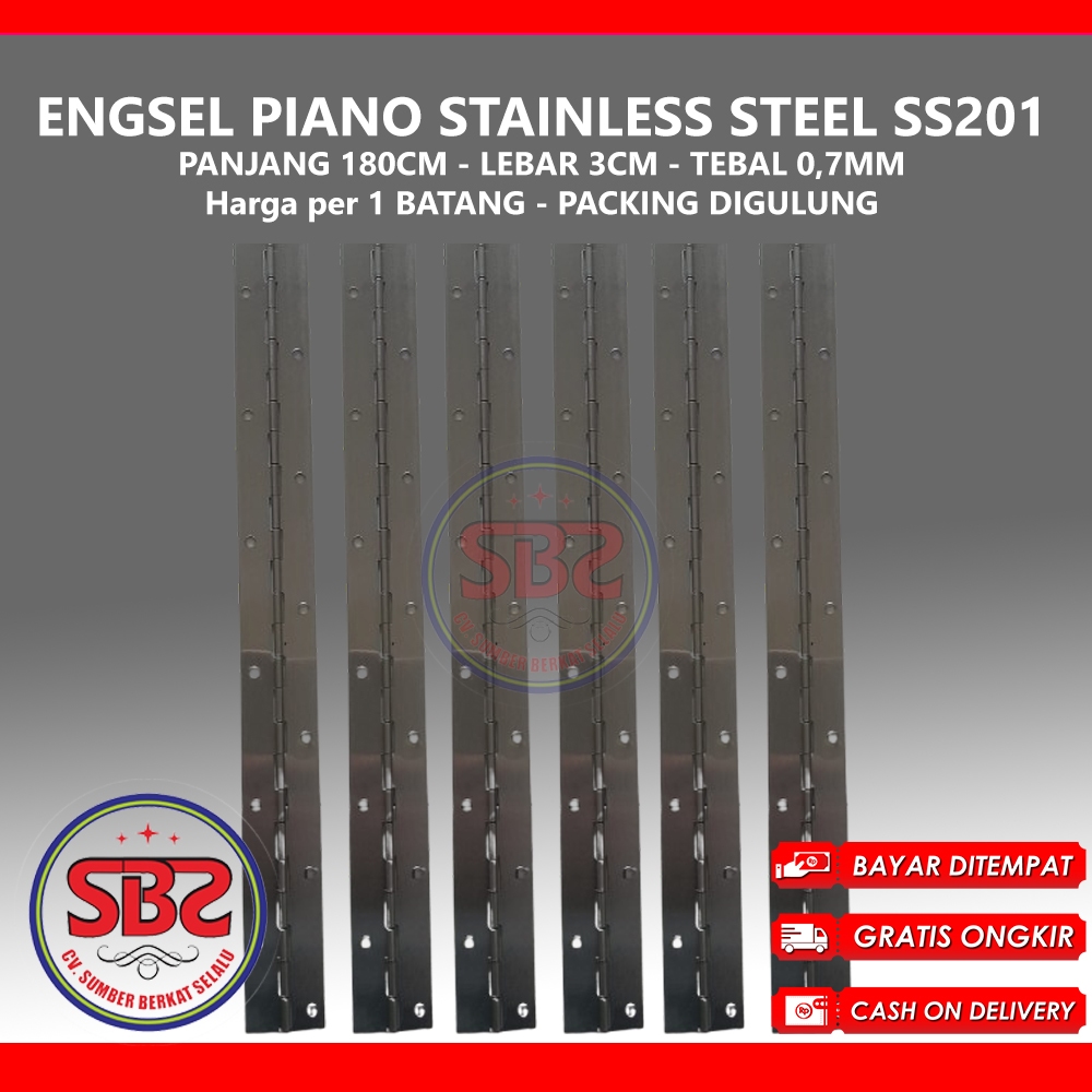 Jual SS201 Engsel piano stainless steel SS SUS 201 Panjang 180cm (1,8m ...