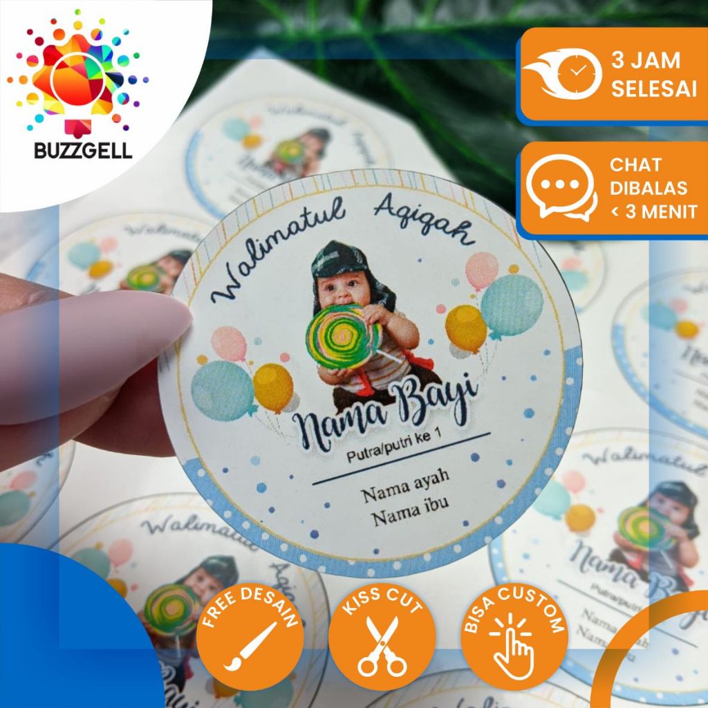 Jual 5-8 Stiker Label Bulat Aqiqah Sticker Bulat Aqikah Stiker Akikah ...
