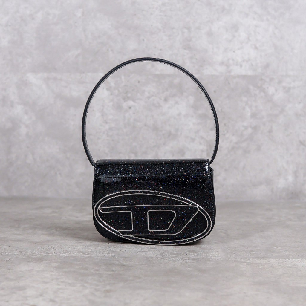 Jual Tas DIESEL 1DR BLACK GLITTER HOBO BAG WITH LONG STRAP 100% ...