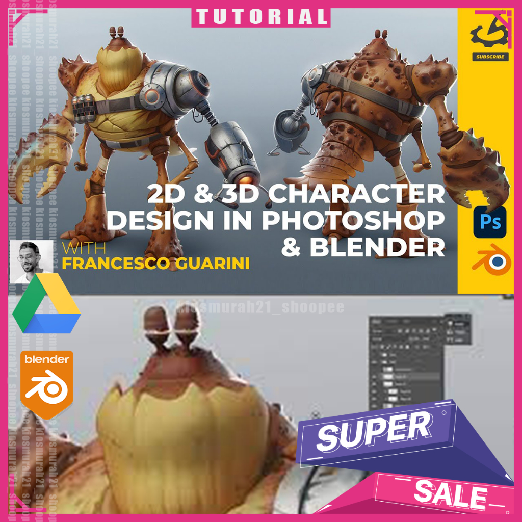 Jual The Gnomon Workshop 2d And 3d Character Design In Photoshop And Blender Blender 3d Tutorial