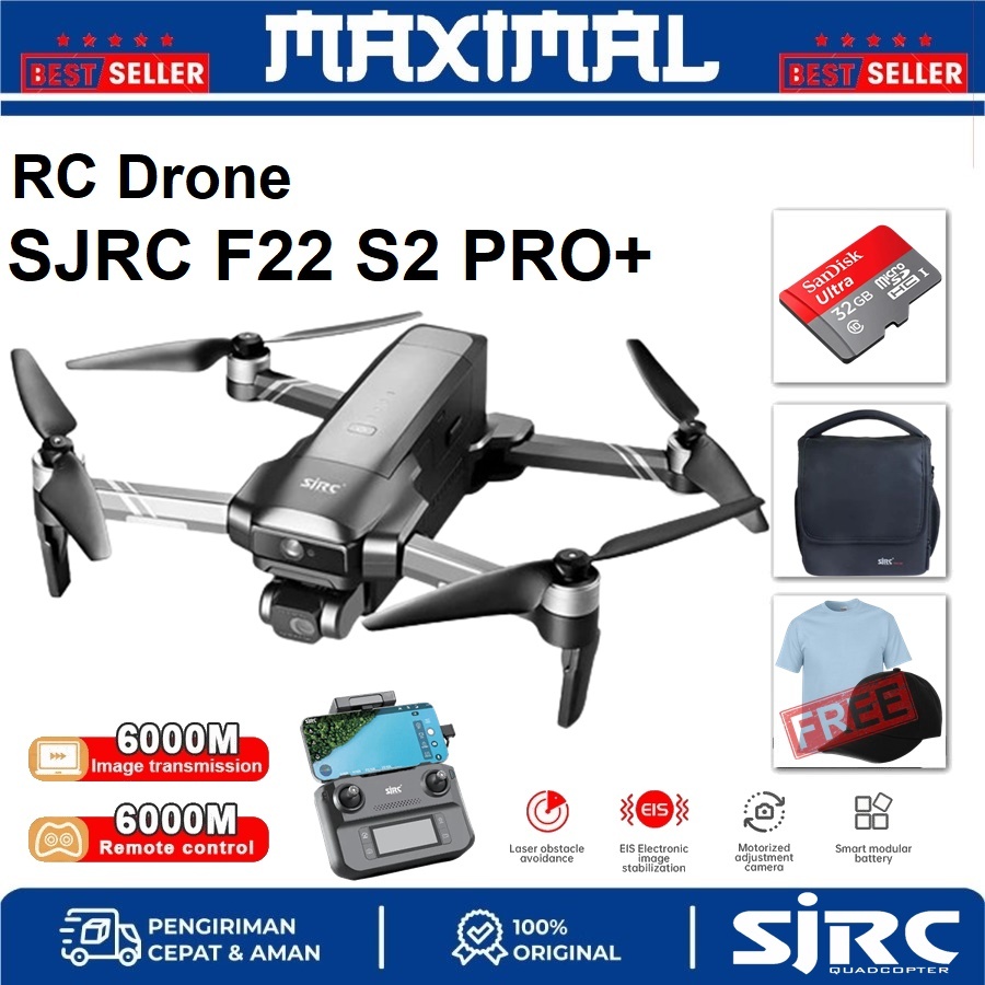 Jual SJRC F22 S2 Pro+ 6KM Drone GPS 2-Axis Gimbal 4K Camera RC ...