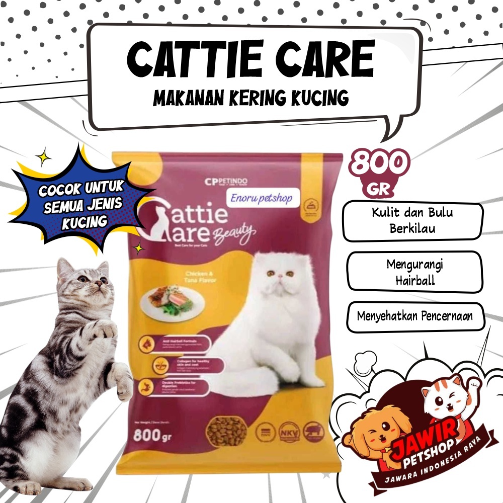 Jual CATTIE CARE 800gr cat food halal makanan kucing dewasa catie murah ...