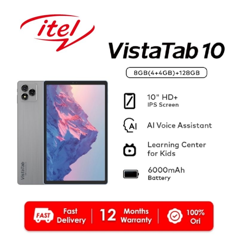 Jual Itel Vista Tab 10 4G LTE (4GB/128GB) | 10.1"HD IPS Screen 6000mAh GARANSI RESMI | Shopee ...