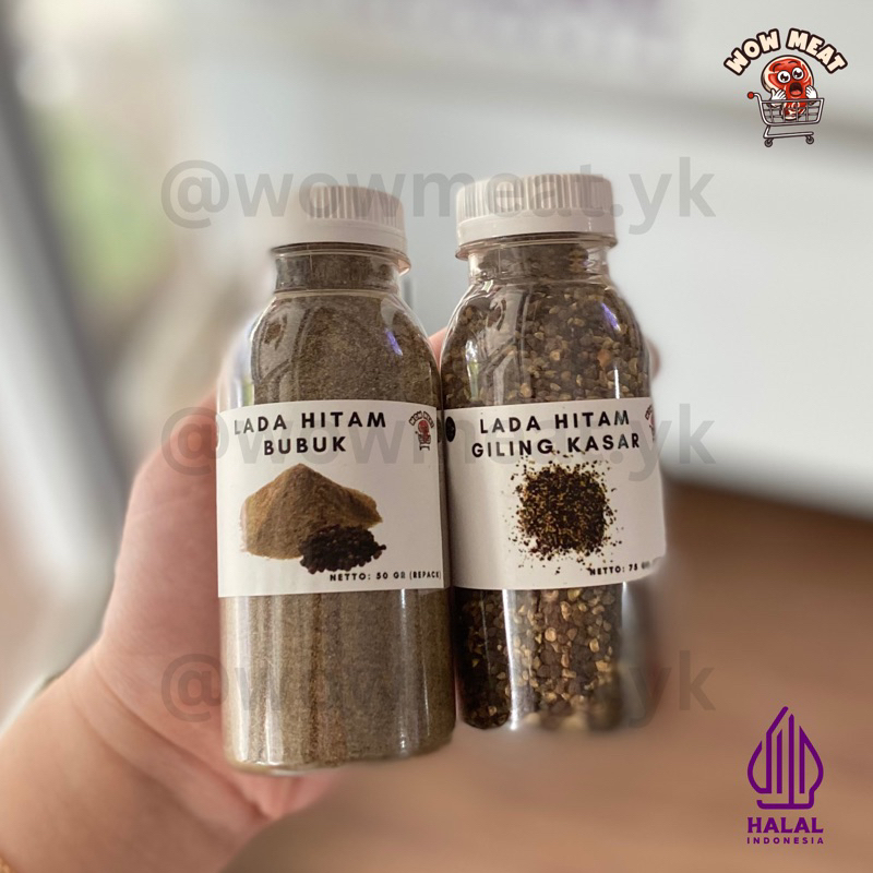 Jual Lada Hitam Bubuk | Lada Hitam Giling Kasar 50 gram KEMASAN PRAKTIS ...
