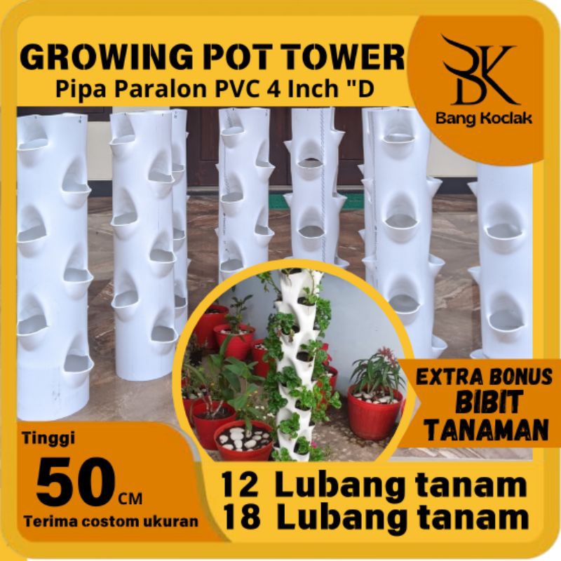 Jual Pot tower estetik, Pot Tanaman Vertikal Vertikultur, tanaman ...