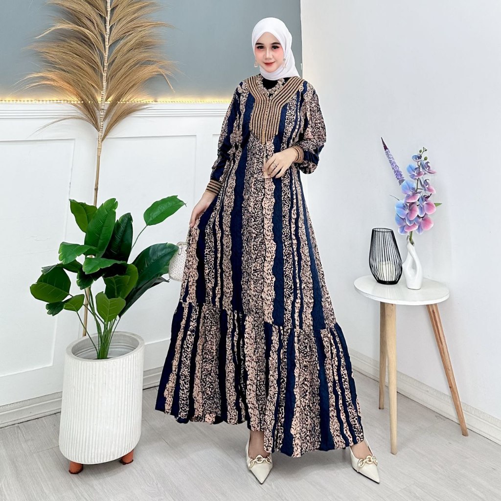 Jual Gamis Renda Sultan Busui Rayon Premium, Longdres Sultan, Gamis Motif Salur Sultan, Gamis ...