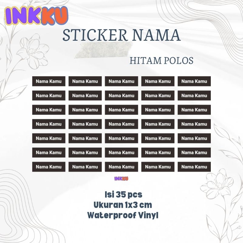 Jual STIKER NAMA UNTUK ALAT TULIS SEKOLAH/ sticker nama polos/ label ...