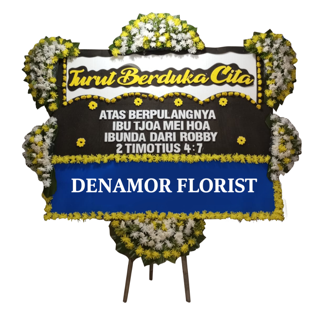 Jual Karangan Bunga Duka Cita Model 6 Titik Bunga Ukuran Besar 2m x 1 ...