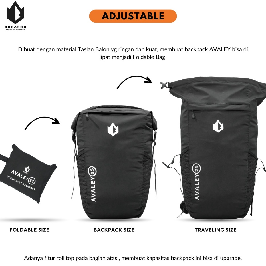 Jual PRODUCT TERPOPULER BOGABOO Backpack AVALEY 25 Liter Waterproof ...