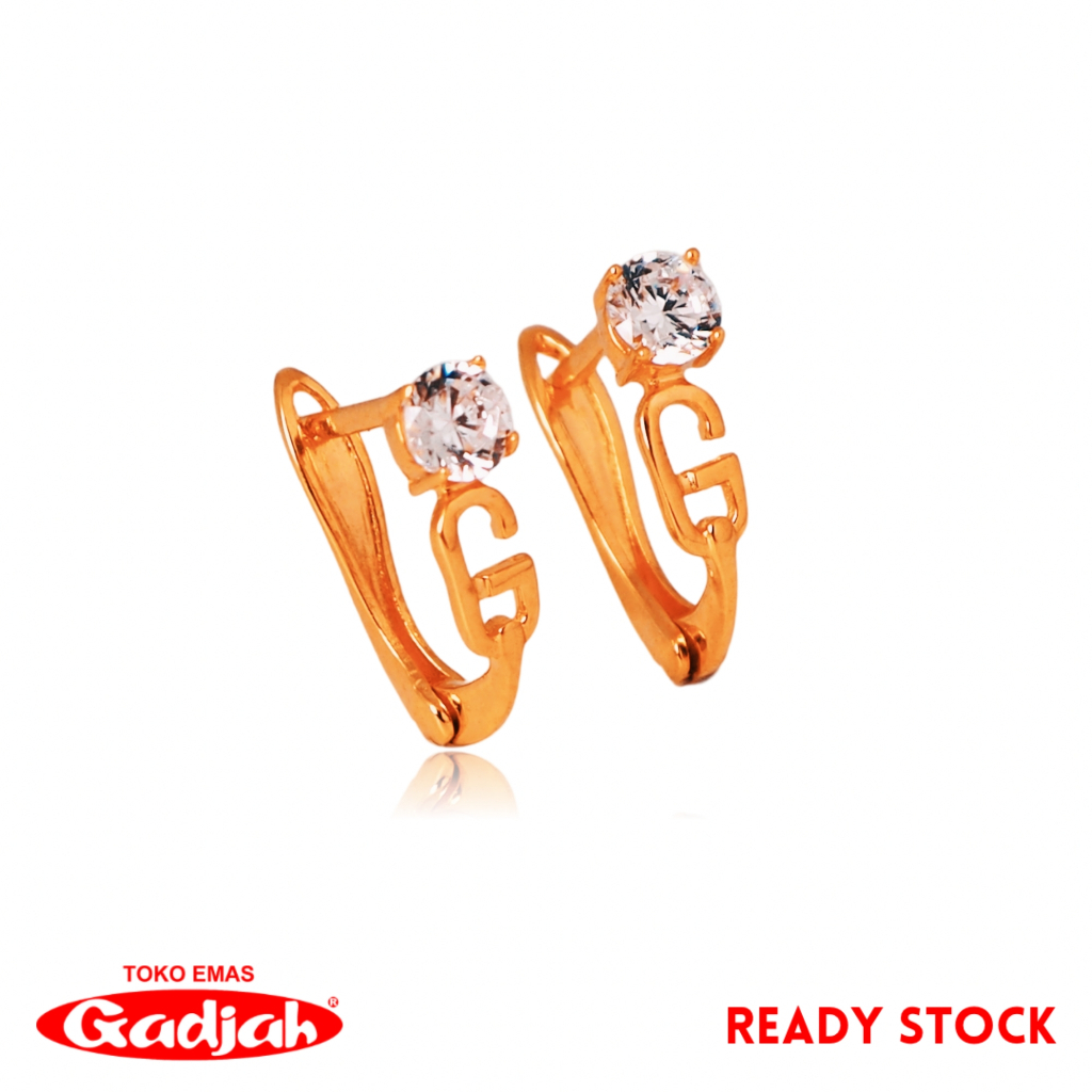 Jual Anting Emas Jepret Solitaire G - Toko Emas Gadjah | Shopee Indonesia