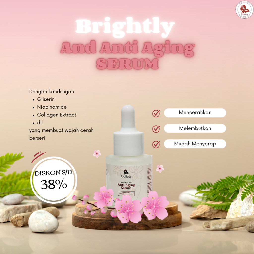 Jual Colleta Brightly and anti aging serum collagen Gliserin ...