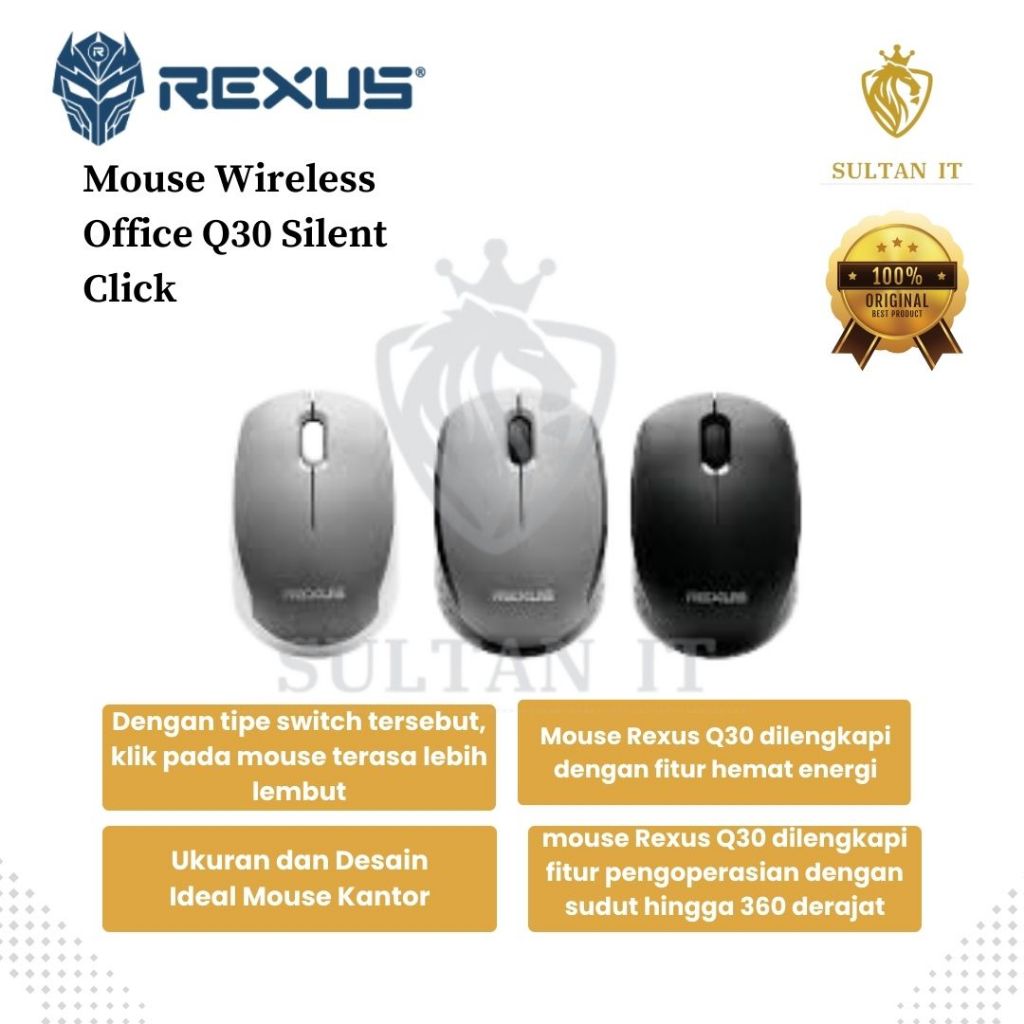 Jual Rexus Mouse Wireless Office Q30 Silent Click Original | Shopee ...