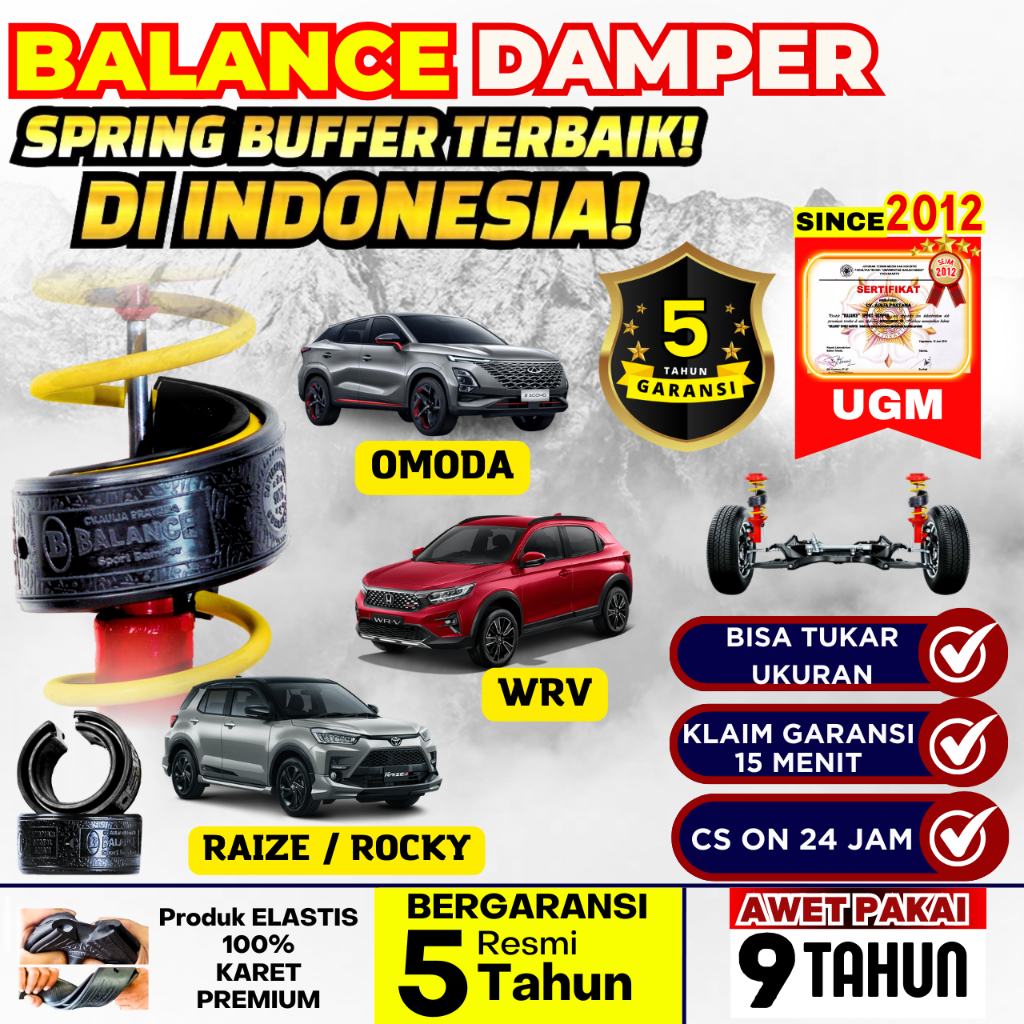 Jual BALANCE Spring Buffer Mobil RAIZE ROCKY WRV OMODA Damper Shock ...