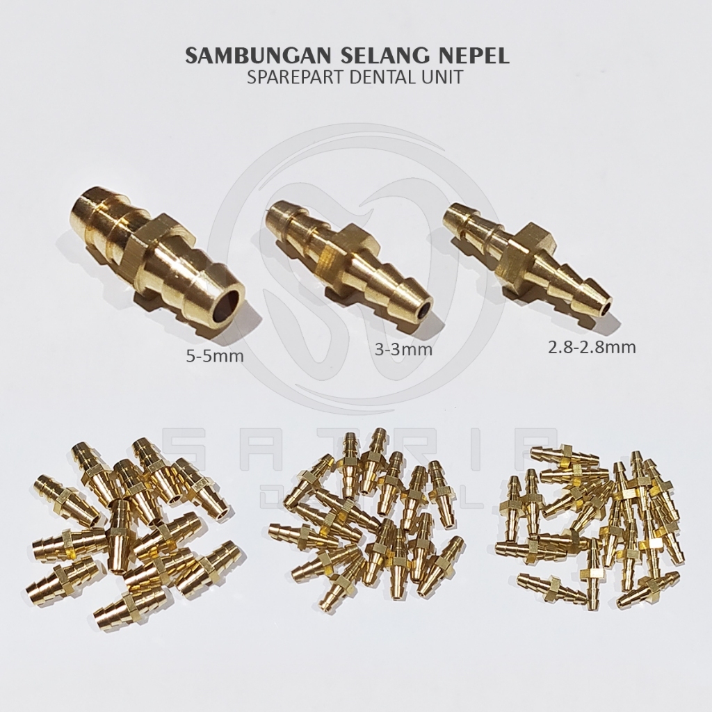 Jual Sambungan Selang Nepel Kuningan Naple Lurus 2.8mm 3mm 5mm ...