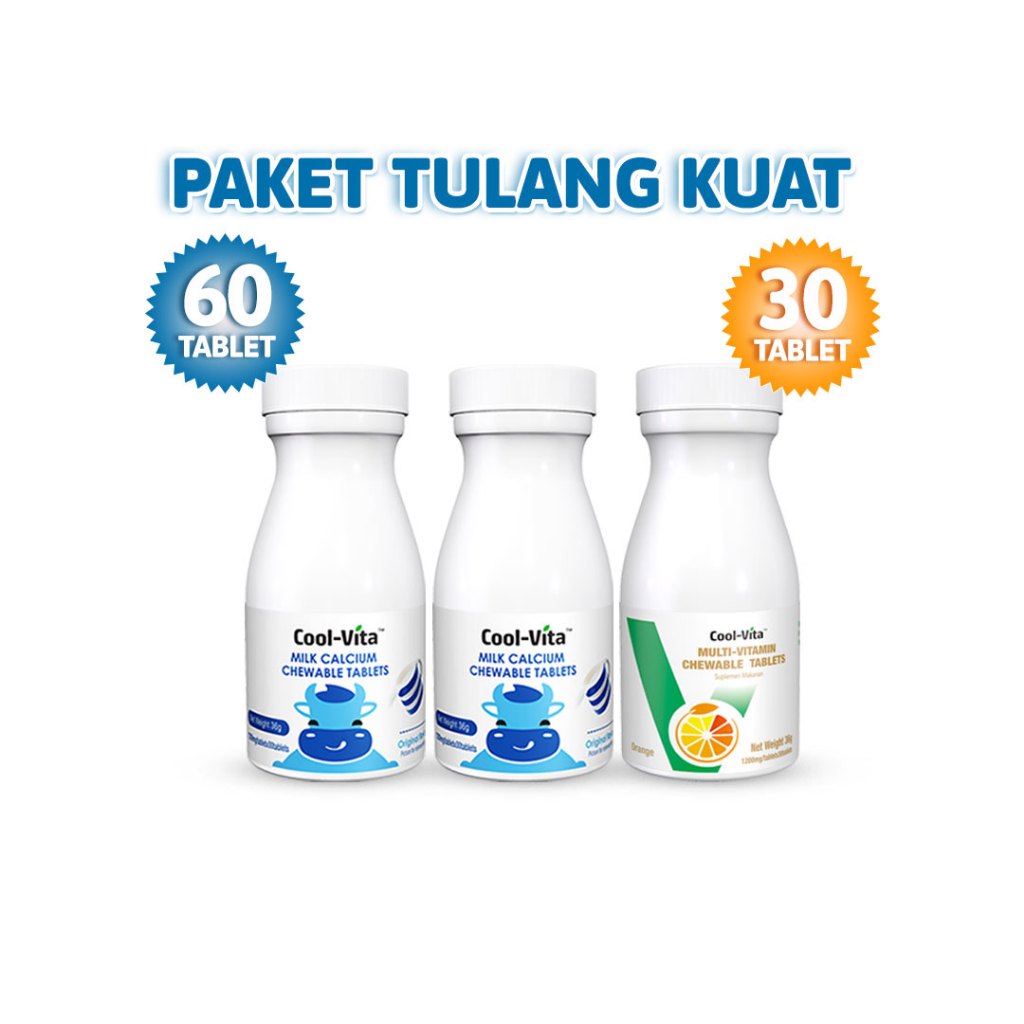 Jual Coolvita Tablet Kunyah 2 Botol Calcium Susu Total 60 Tablets + 1 ...