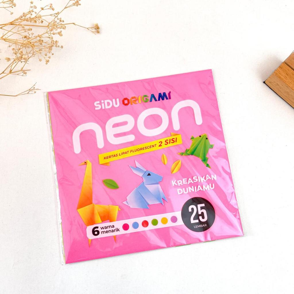 Jual Kertas Lipat Origami Neon Kecil 14x14 SIDU (25 lembar) 2 Sisi ...