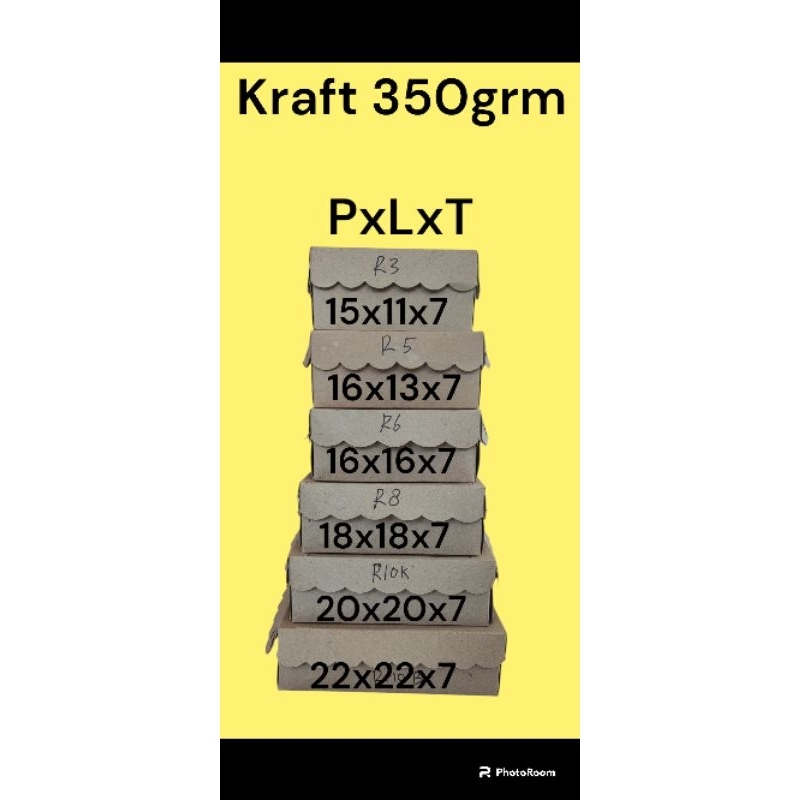 Jual Kardus Kraft / Kardus makanan / Kardus kue / Bungkus nasi kotak ...