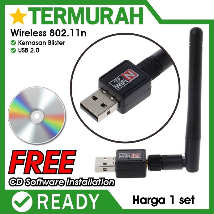 Jual Dongle ANTENNA Adaptor WiFi Wireless USB Adapter receiver antena PC | Shopee Indonesia
