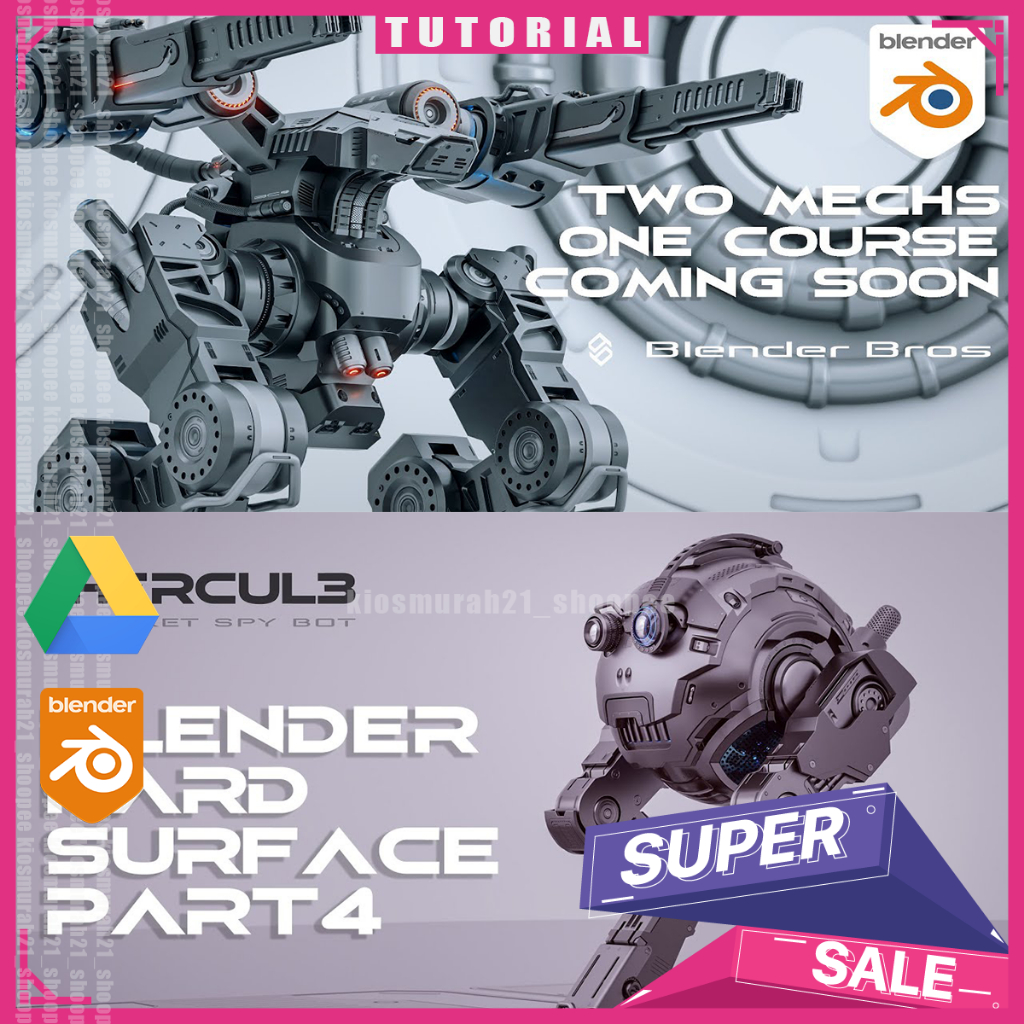 Jual Blender Bros - SciFi Mech Design in Blender - Blender 3D Tutorial ...