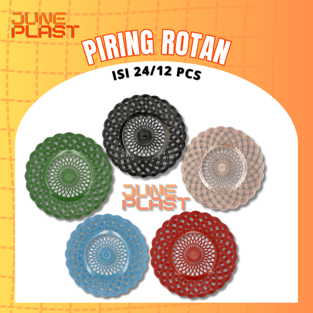 Jual [24PCS/12PCS] PIRING ROTAN ANYAMAN PLASTIK TEBAL | Shopee Indonesia