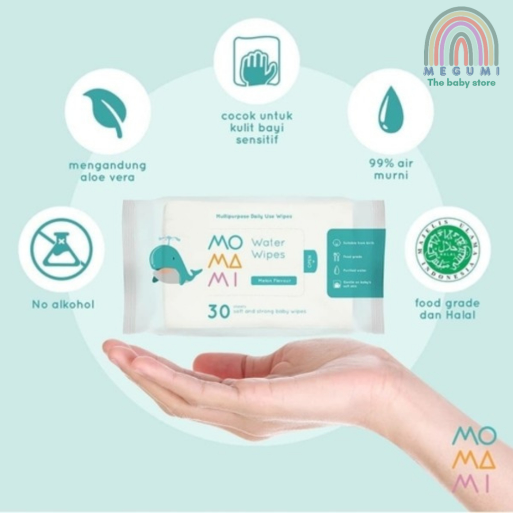 Jual MOMAMI BABY WATER WIPES 30 SHEETS - Tissue Basah anak - Tissue ...