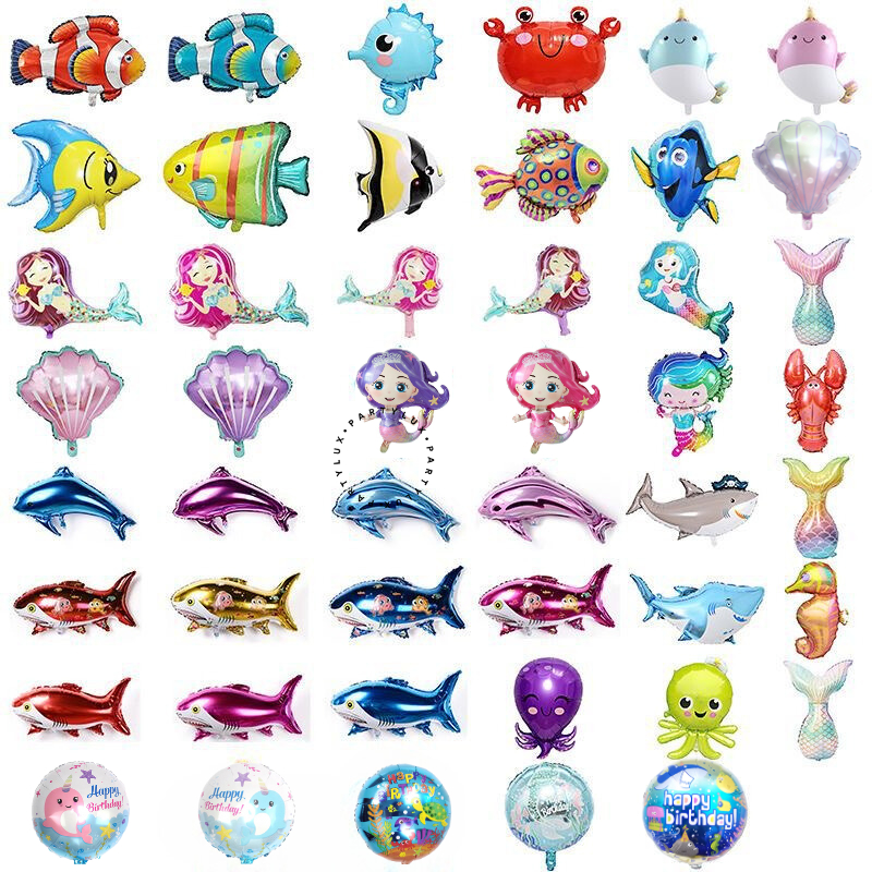 Jual Balon Mermaid Ekor Duyung / Balon Ikan Jumbo Baby Shark / Balon ...